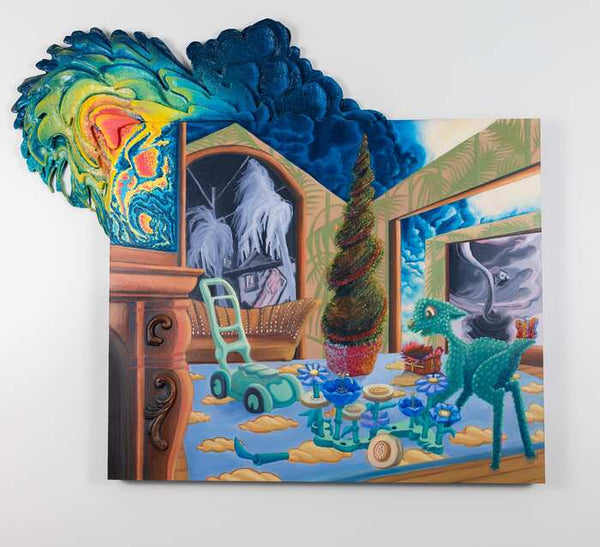 Inside Out, 2023, oil and carved foam on panel, 30 x 24 in. / 76.2 x 6 ...